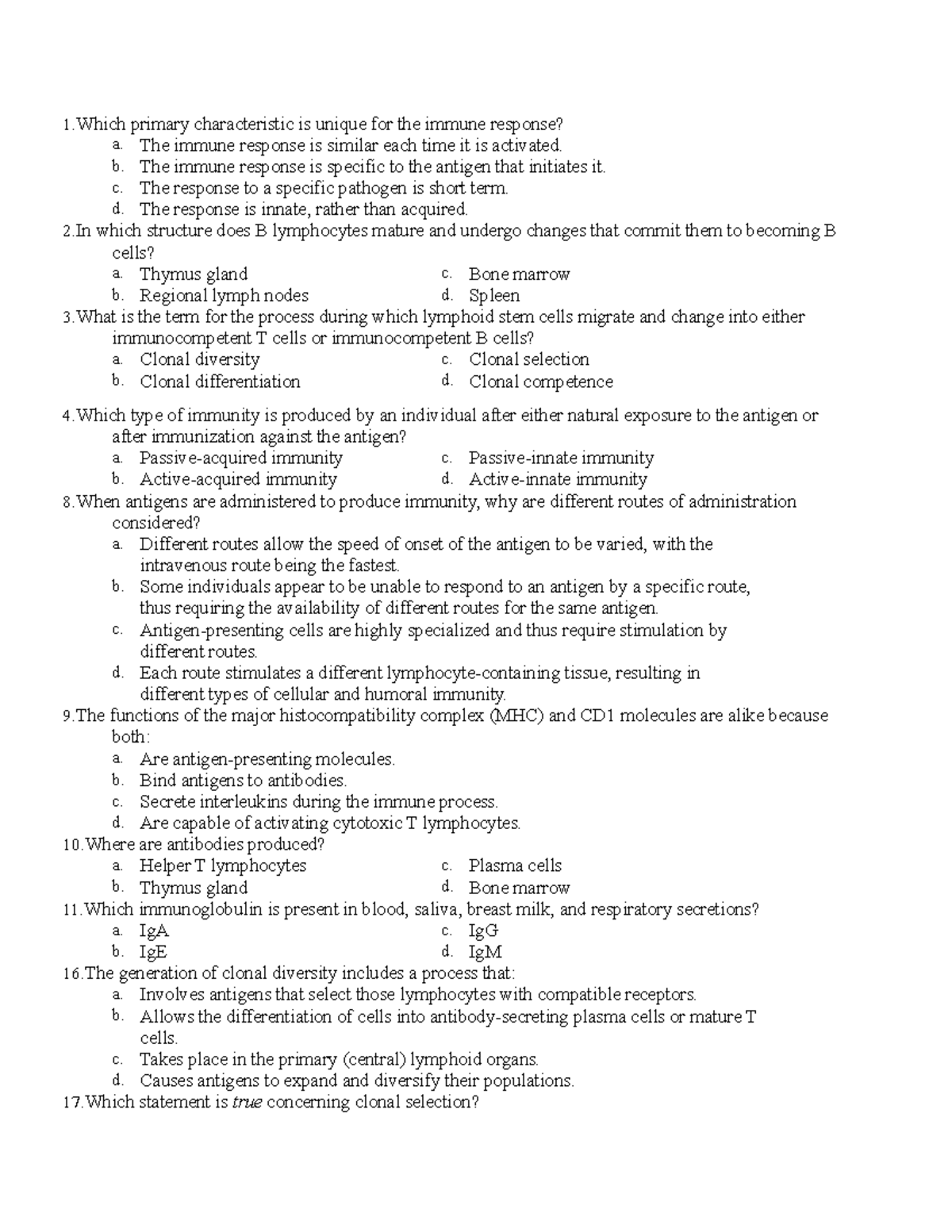 Chapter 8 - Advanced Pathophysiology Practice Exam Questions - Studocu