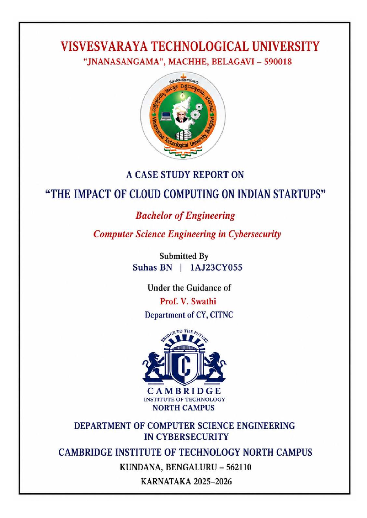 Impact of Cloud Computing on Indian Startups - Dept. of CSE - Studocu