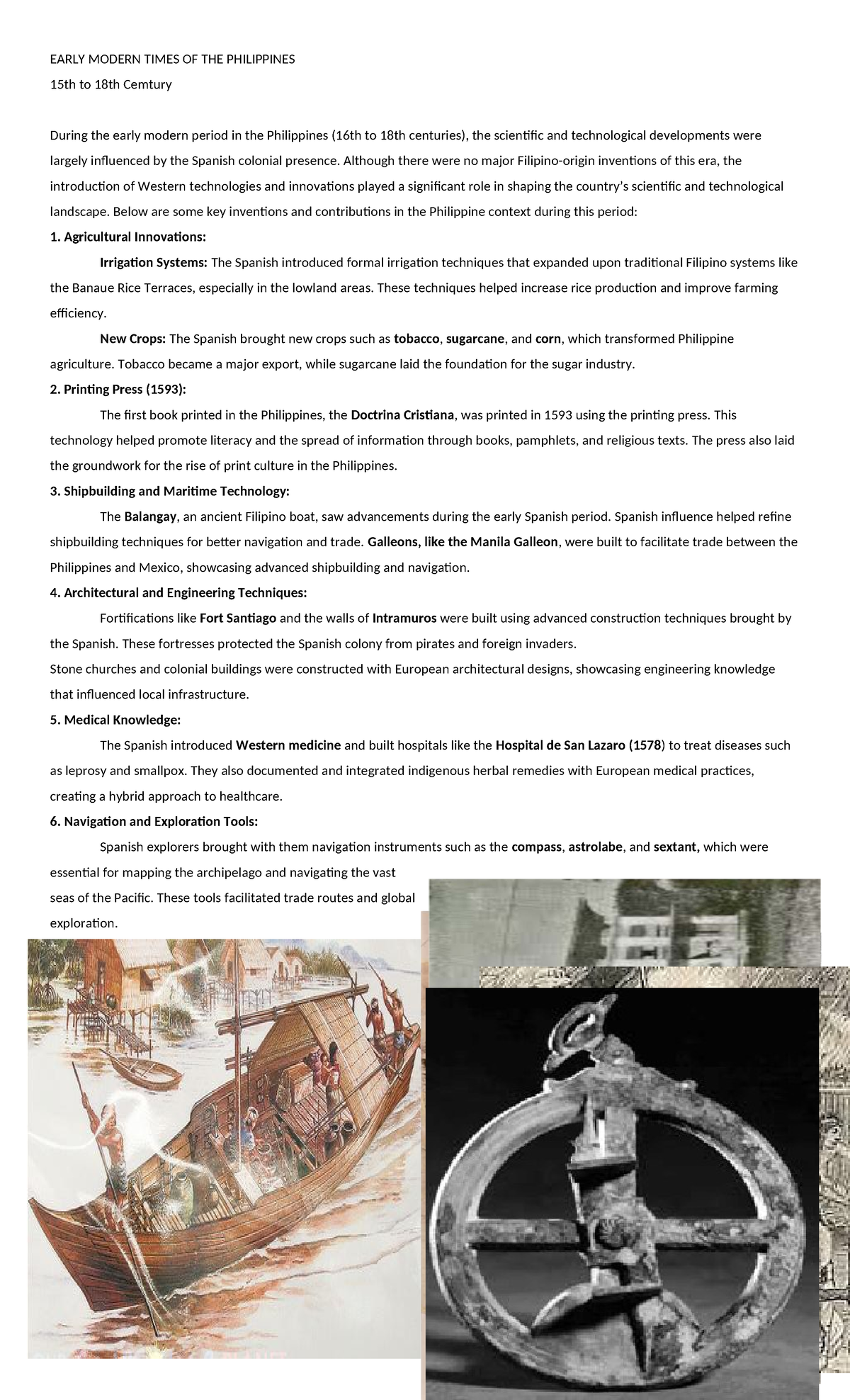 EARLY MODERN PHILIPPINES: 15th-18th Century Innovations - Studocu