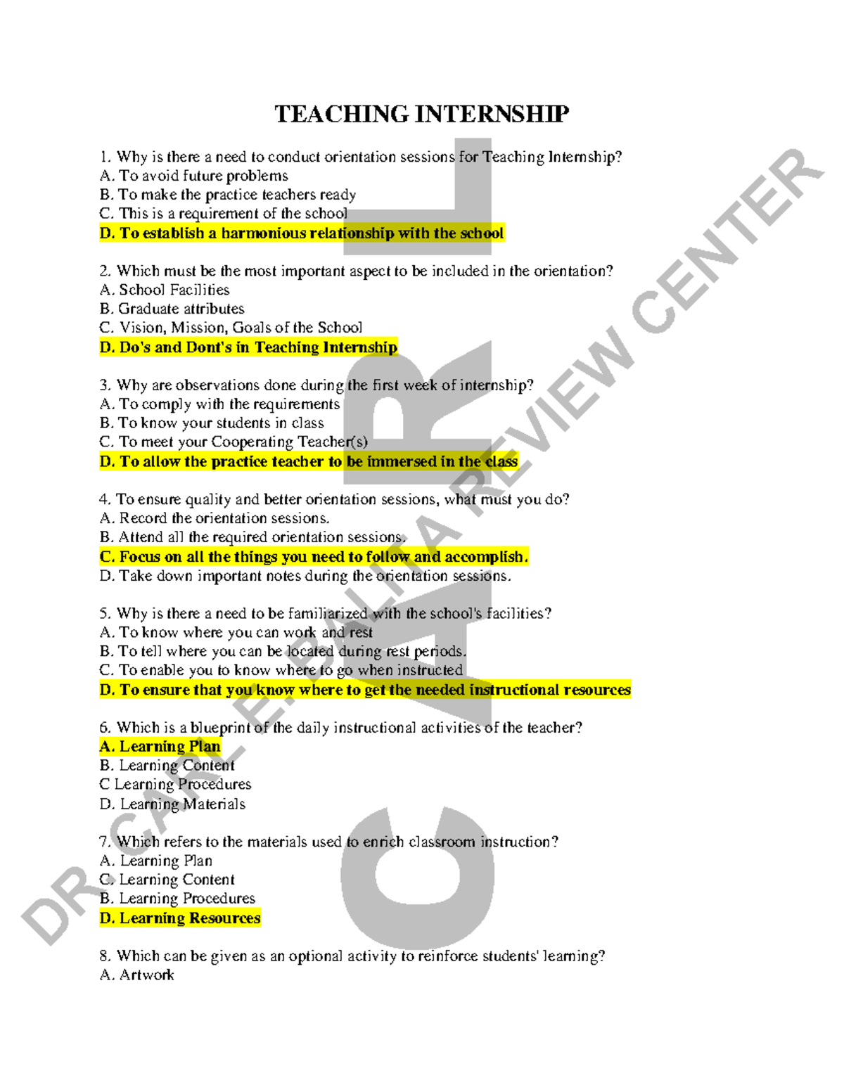 Teaching Internship Guidelines and Best Practices - Studocu