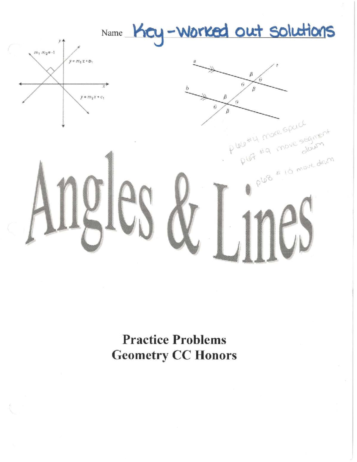 Key - U2 Practice Problems Geometry CC Honors 2023 - Studocu