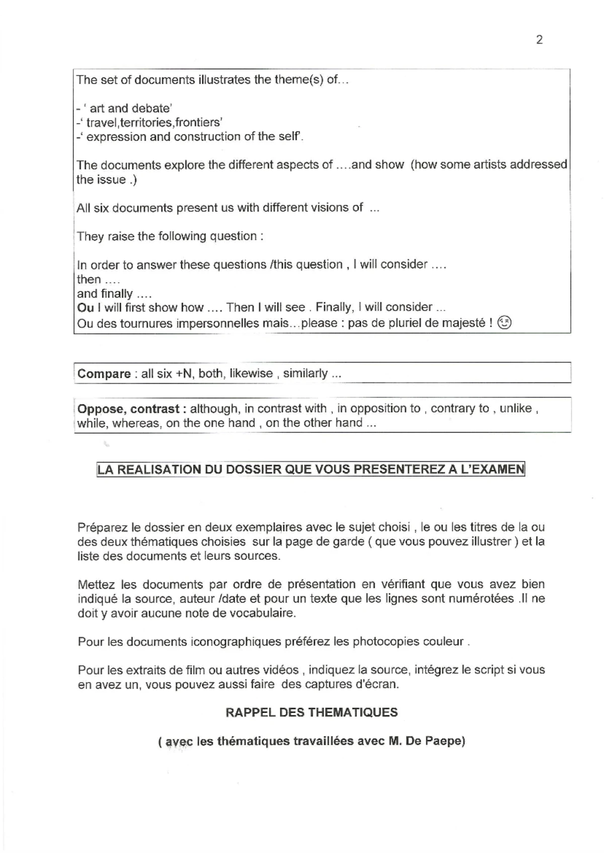 Méthode de Construction du Dossier Personnel - Bac LLCE - Studocu