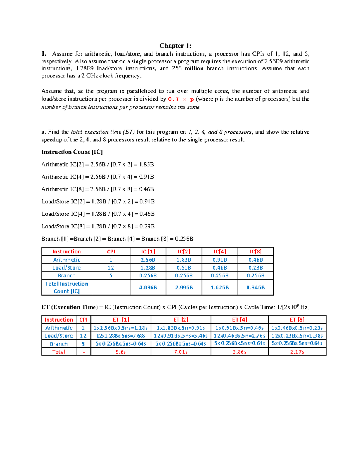 Quiz 1 Review Problems Solutions for CPU Performance Analysis - Studocu