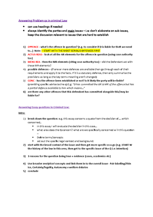 Criminal Damage - Criminal Damage Criminal Damage Act 1971 s(1) Simple ...