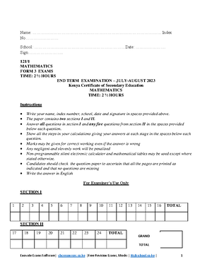 Mathematics - Mathematics Form 3 Paper 1 - Zeraki Achievers 3.0 ...