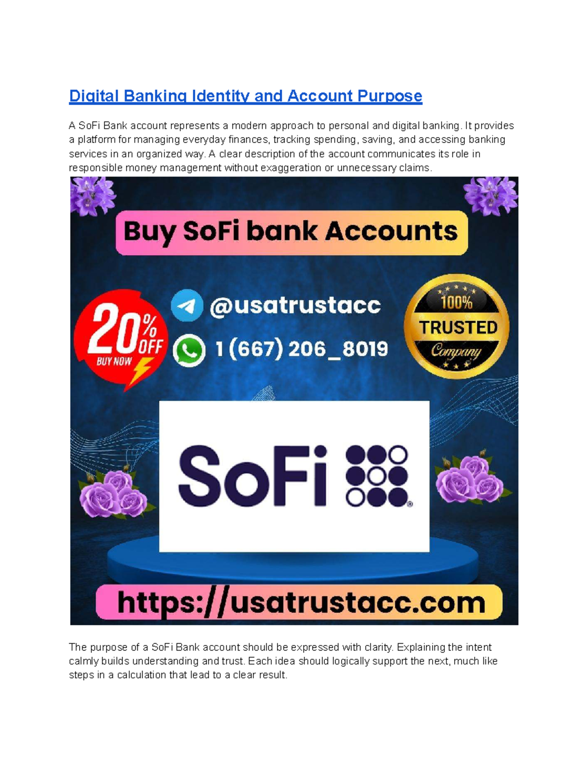 Secure and Simple Methods for Purchasing SoFi Bank Accounts - Studocu