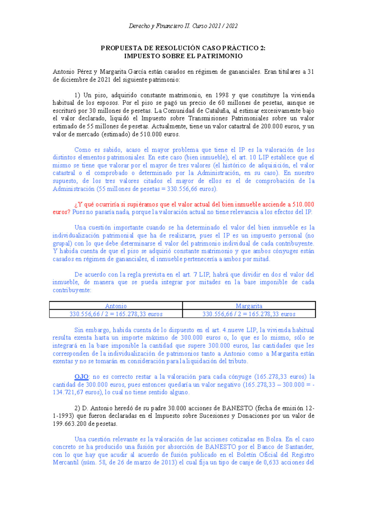 Caso Práctico IP: Propuesta de Resolución y Cuota Tributaria 2022 - Studocu