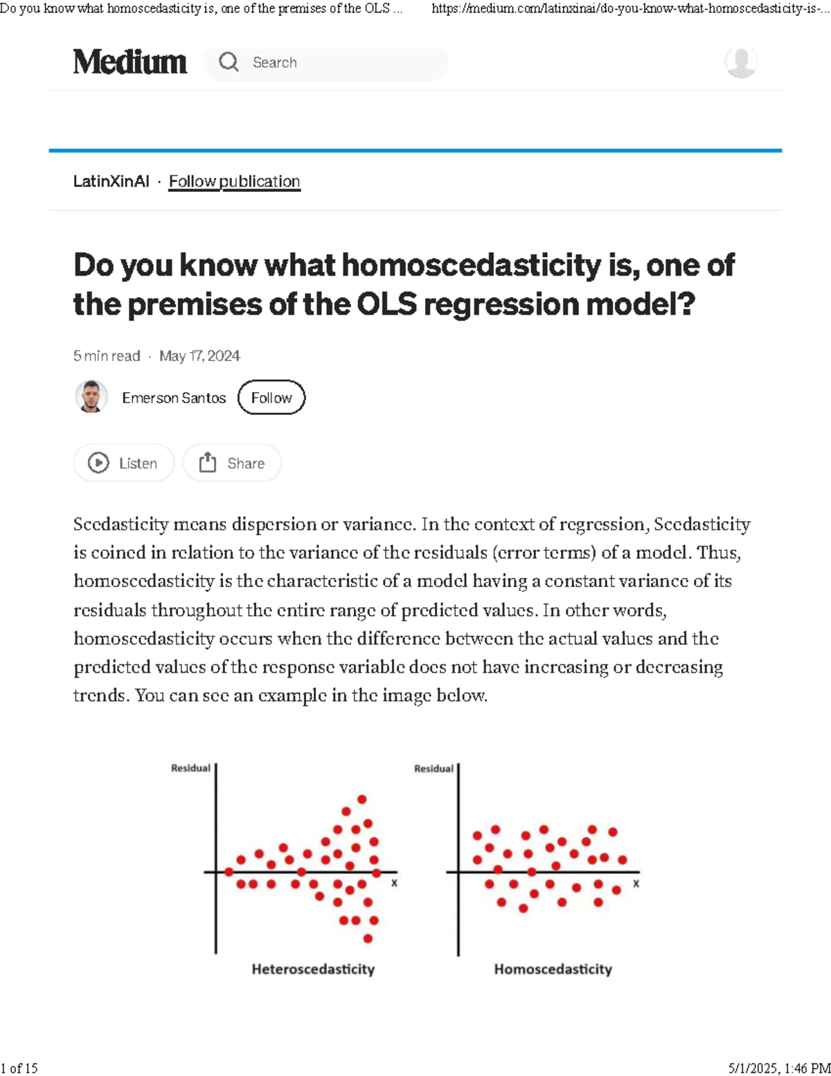 Understanding Homoscedasticity: Key Concepts for OLS Regression - Studocu