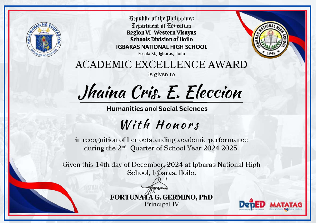 Ruby 2nd Quarter Recognition Certificate - Copy - ACADEMIC EXCELLENCE ...
