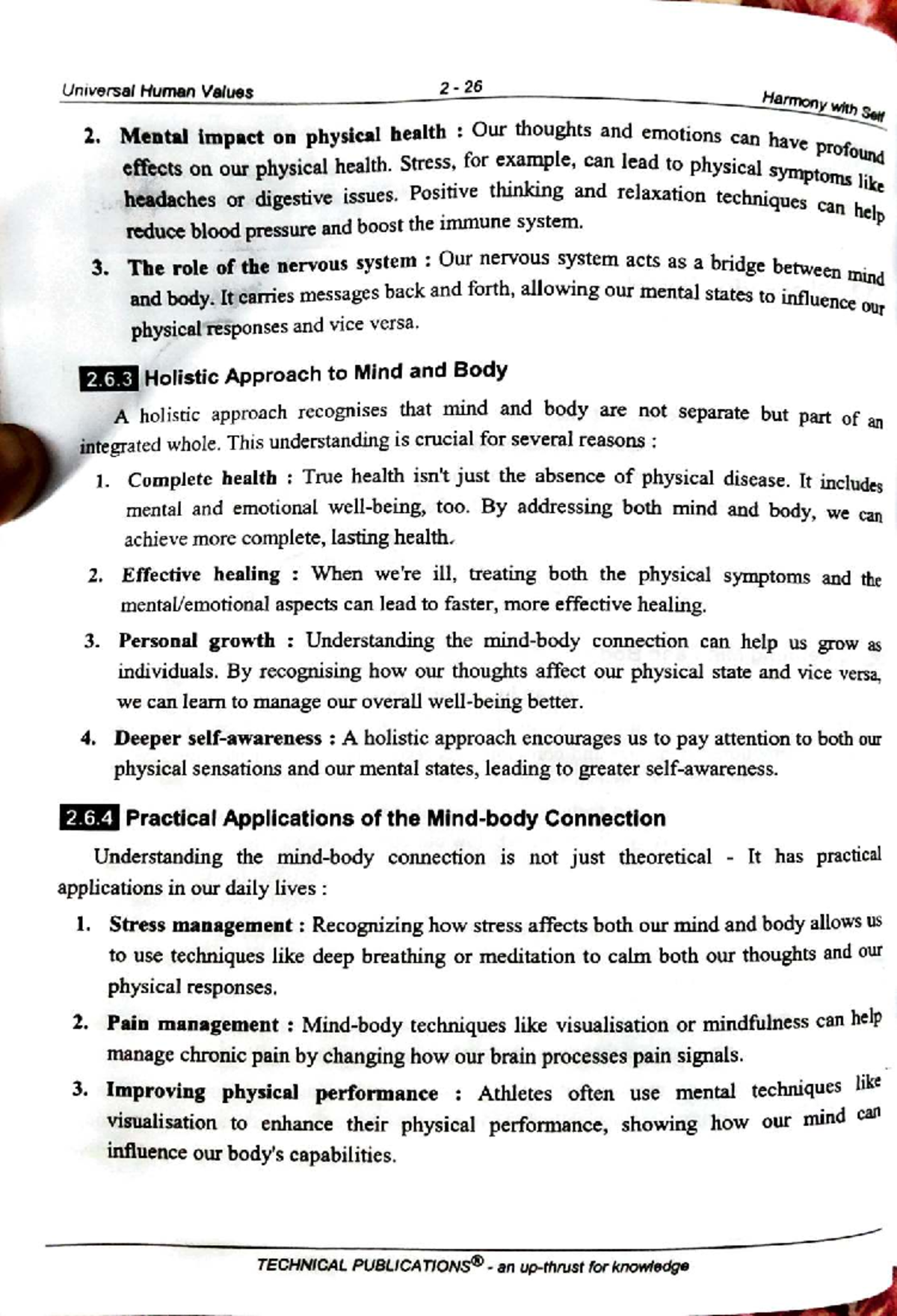 UHV 2.2: Holistic Understanding of Mind-Body Connection and Health ...
