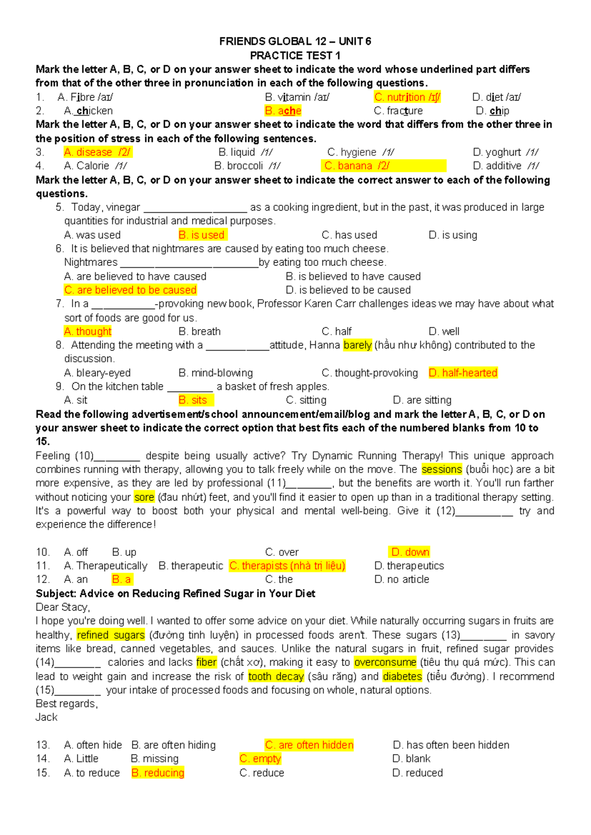 UNIT 6 TEST 1+2 PRACTICE FOR NATIONAL HIGH SCHOOL GRADUATION - Studocu