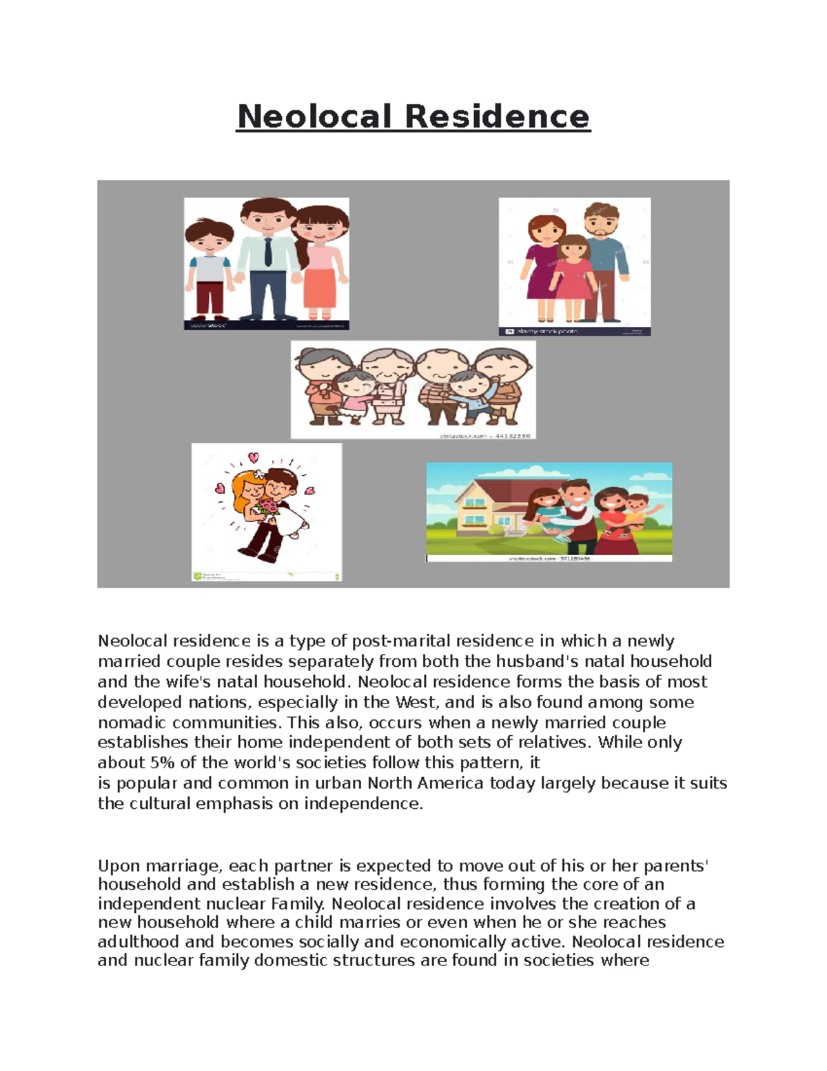 Neolocal Residence in Modern Societies: A Study of Trends - Studocu