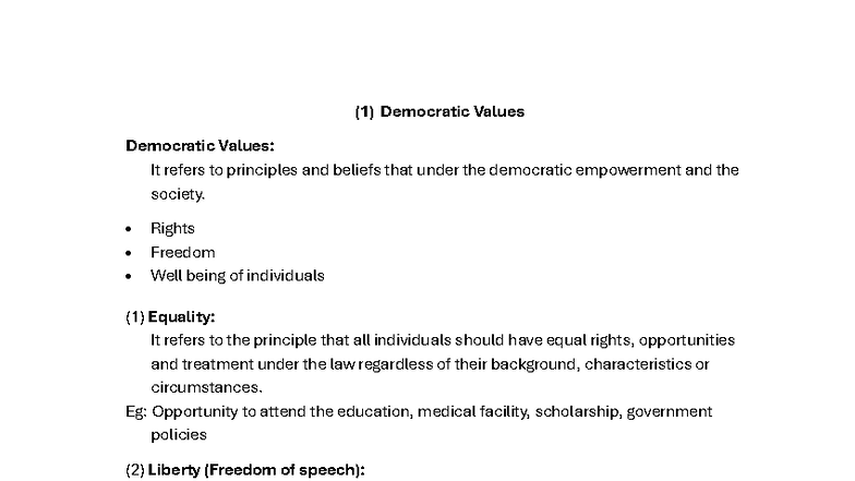 Unit 1 HVE - Democratic Values and Historical Movements Analysis - Studocu