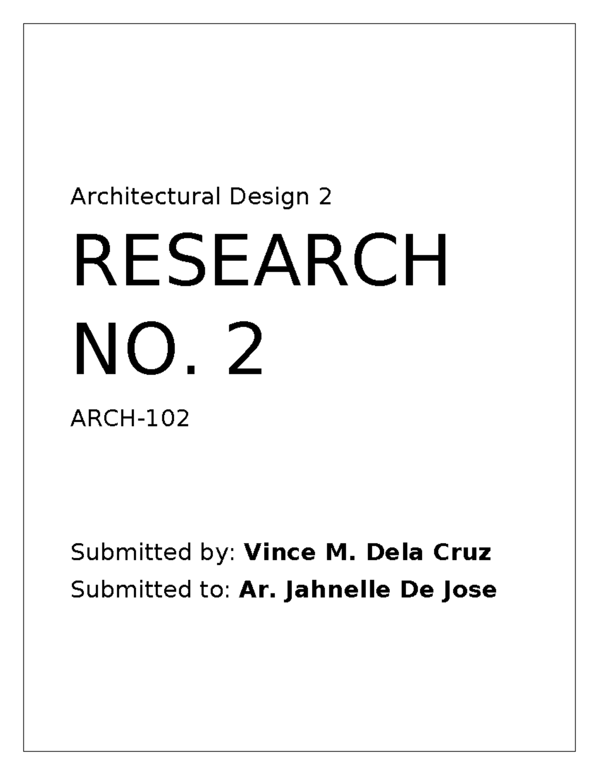 Architectural Design 2 Research Paper on Residential Zoning - Studocu