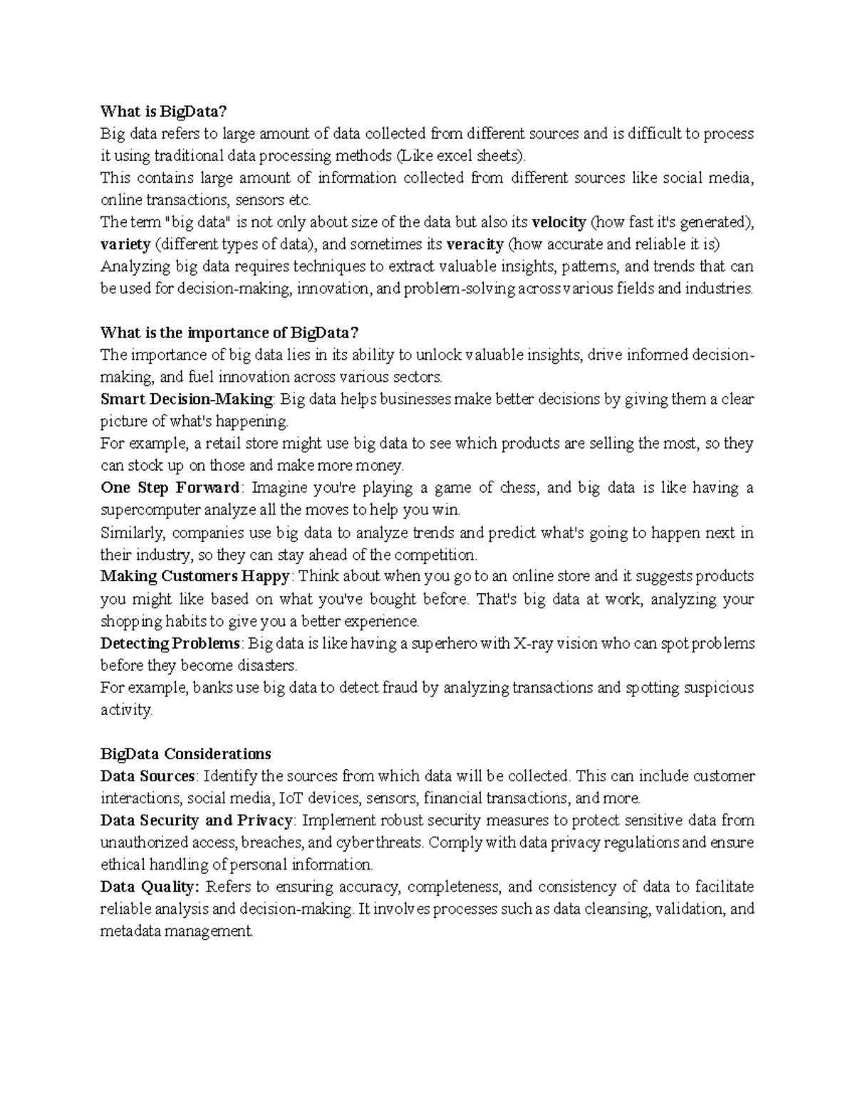 Big Data Analytics - Hand Notes (Course Code: BDA101) - Studocu