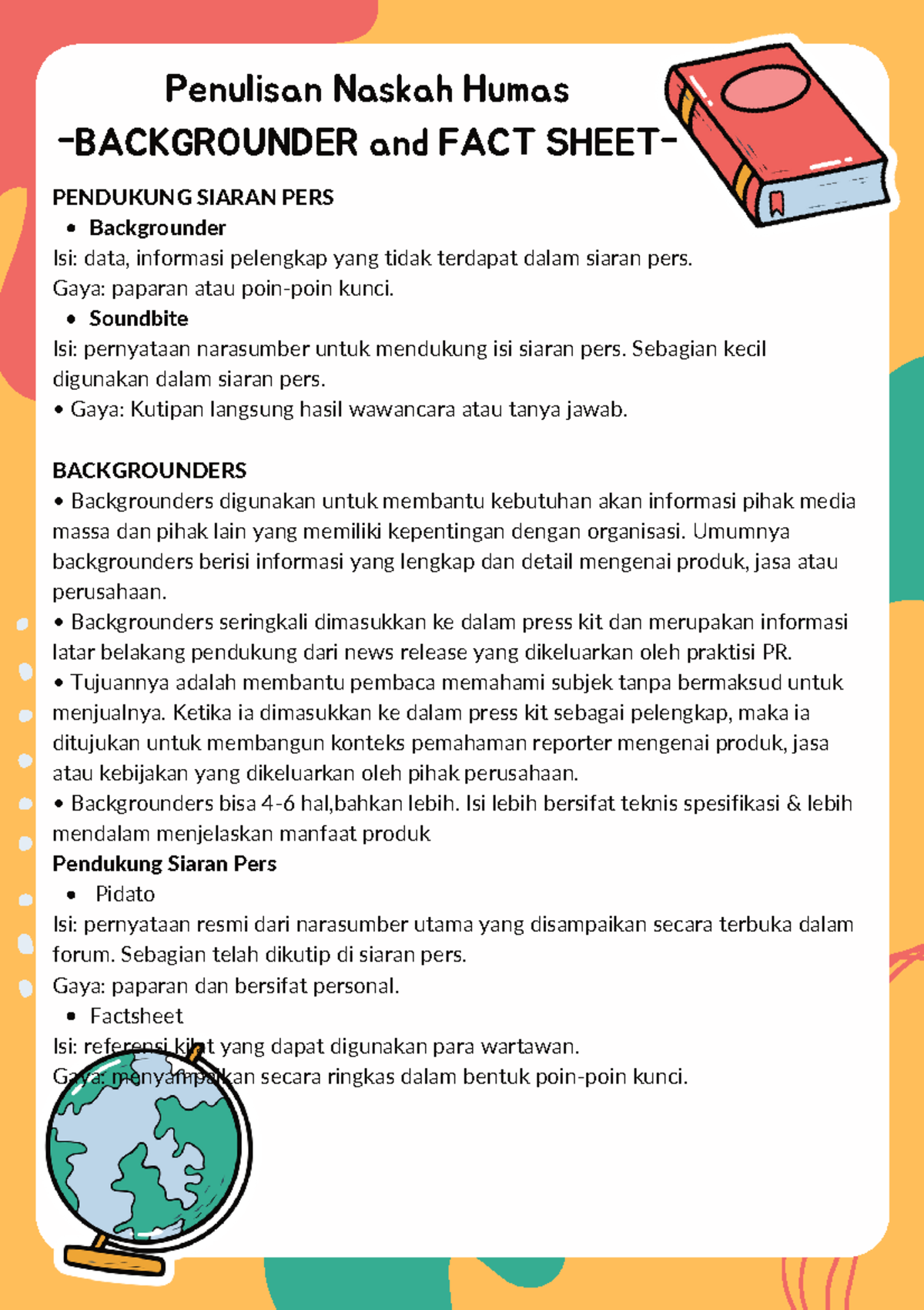 Penulisan Naskah PR: Backgrounder dan Factsheet Unilever - Studocu