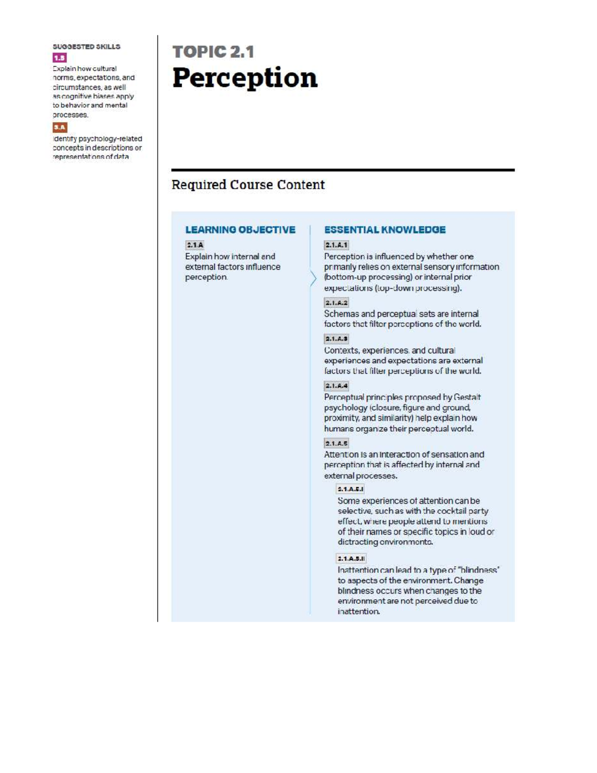 Psychology 101: Topic 2 Notes on Perception and Attention - Studocu