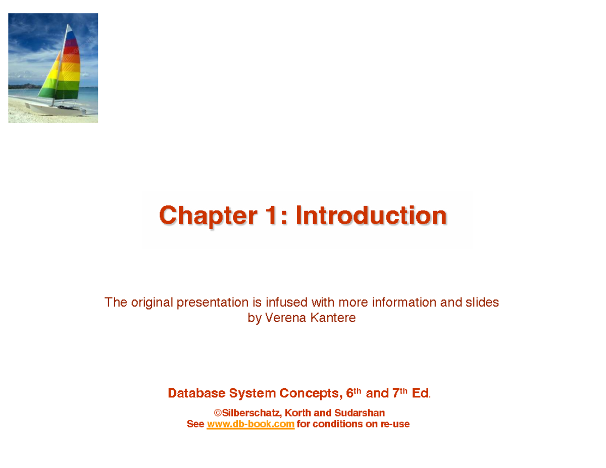 Chapter 1: Introduction to database system concepts (CS101) - Studocu