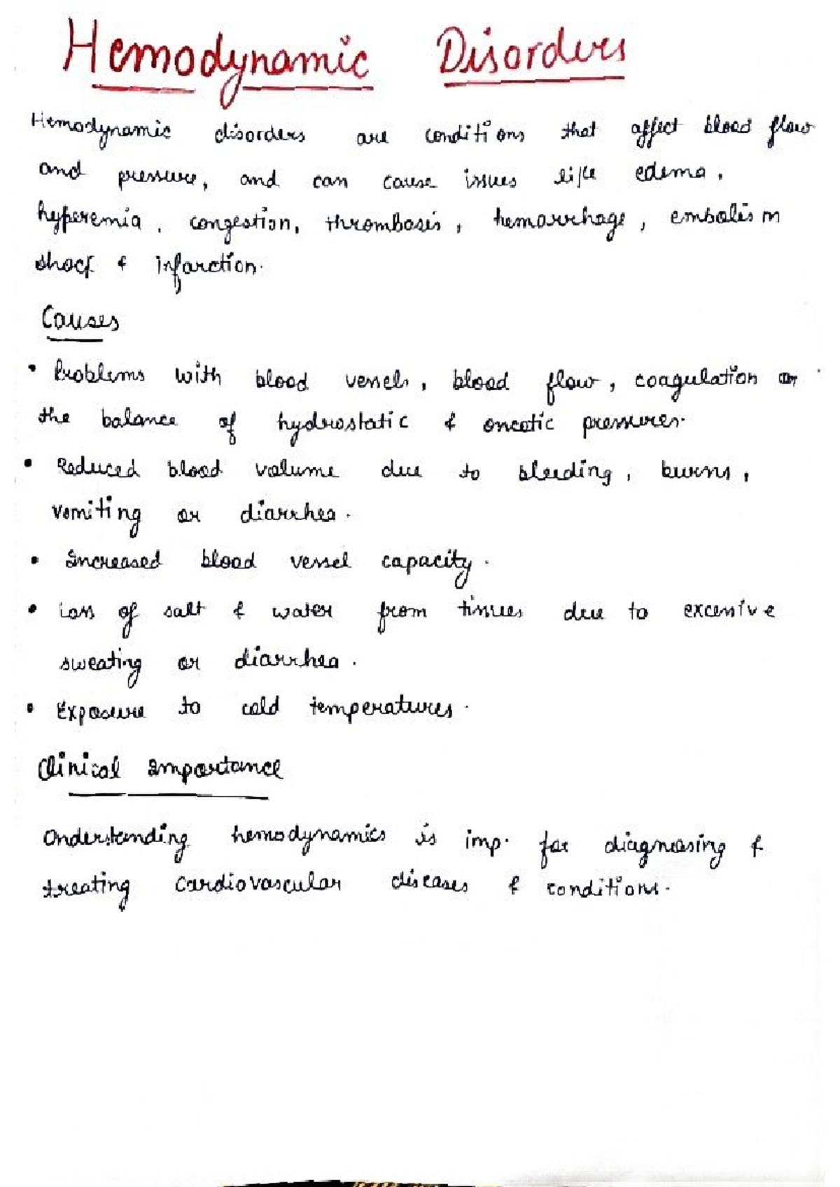 Hemodynamic Disorders: Understanding Edema, Hyperemia, and Shock - Studocu