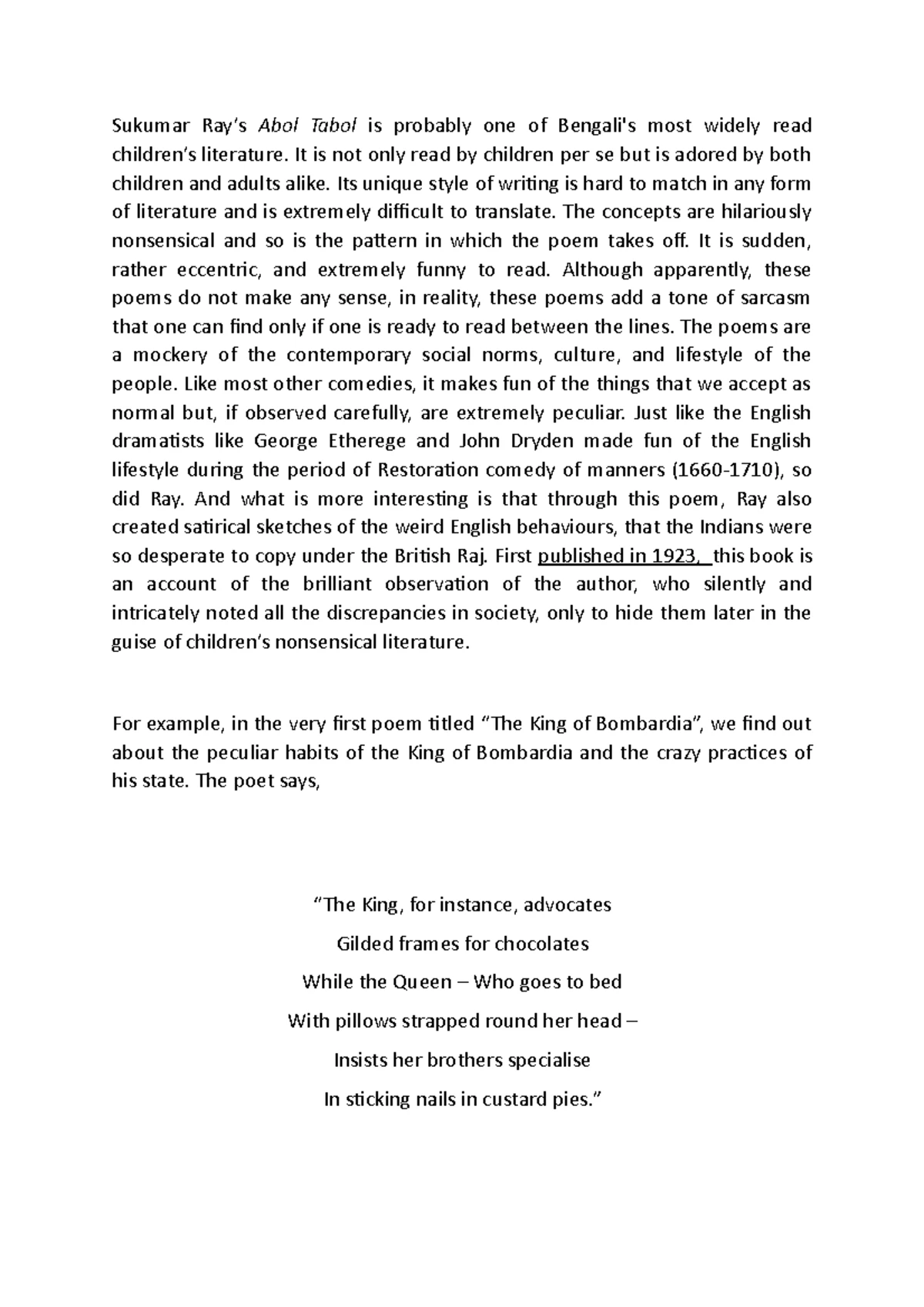 Abol tabol - this is a guide to understanding the nonsense literature ...