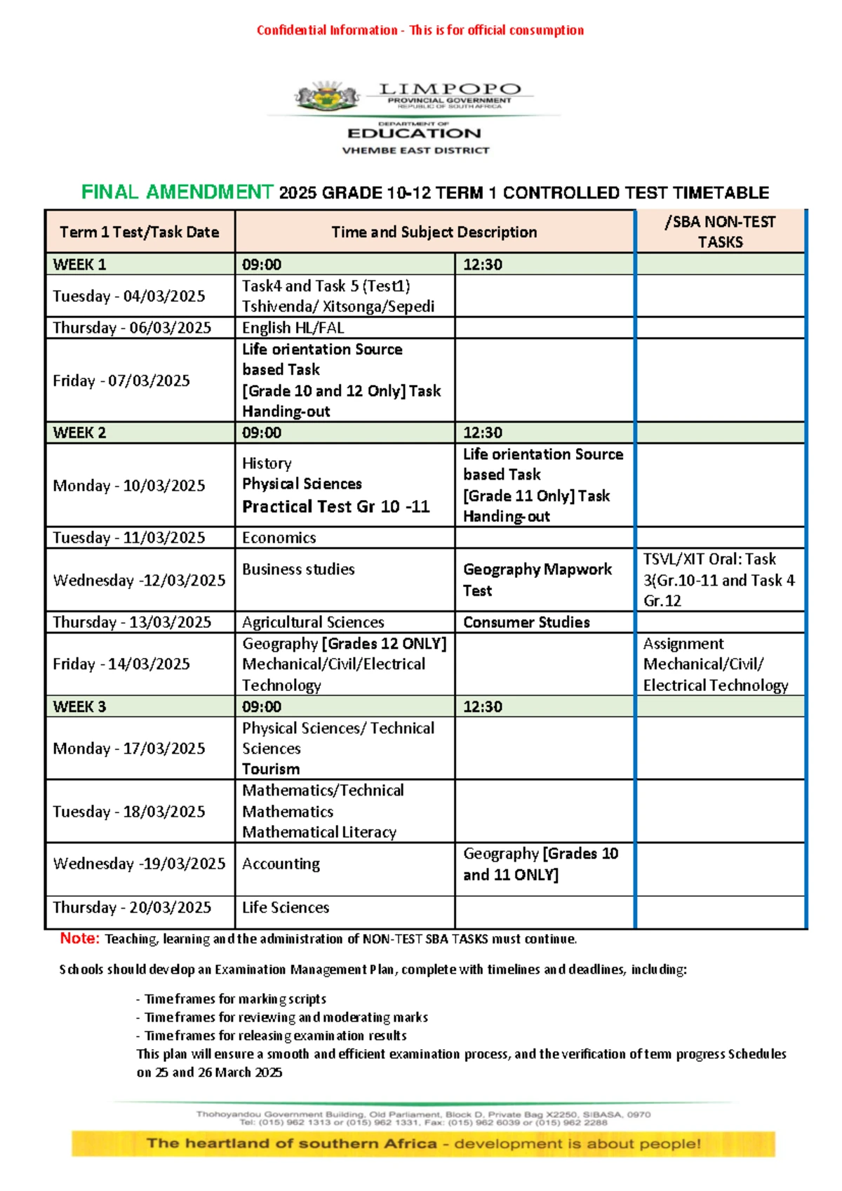 Grade 11 Physical Sciences MID YEAR Paper 2 Scope 2025 LIMPOPO