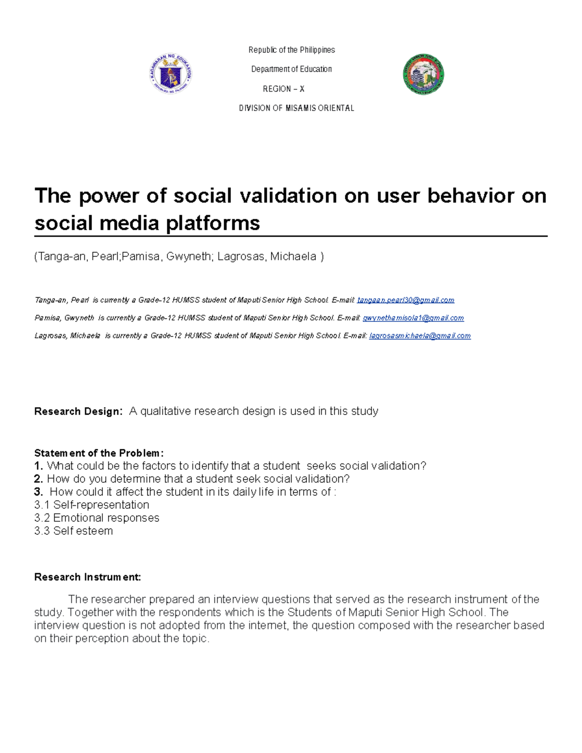 Research Journal: The Impact of Social Validation on Student Behavior ...