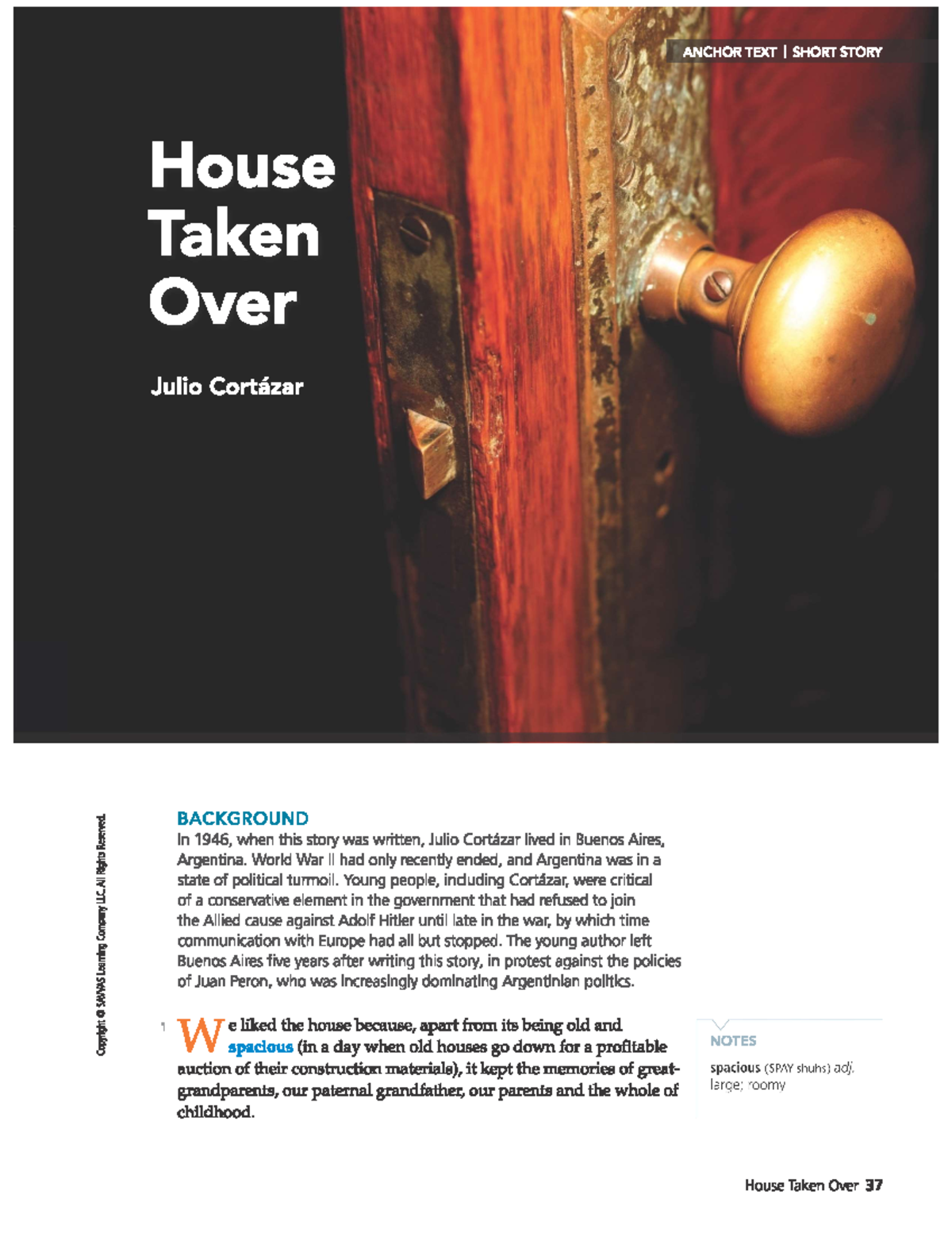 House Taken Over: Analysis and Background of Cortázar's Story - Studocu