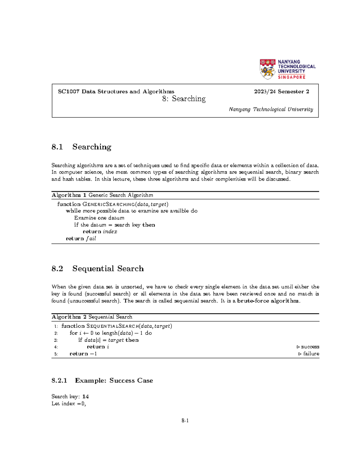 Additiona Notes Searching And Hash Table Sc1007 Data Structures And 2394