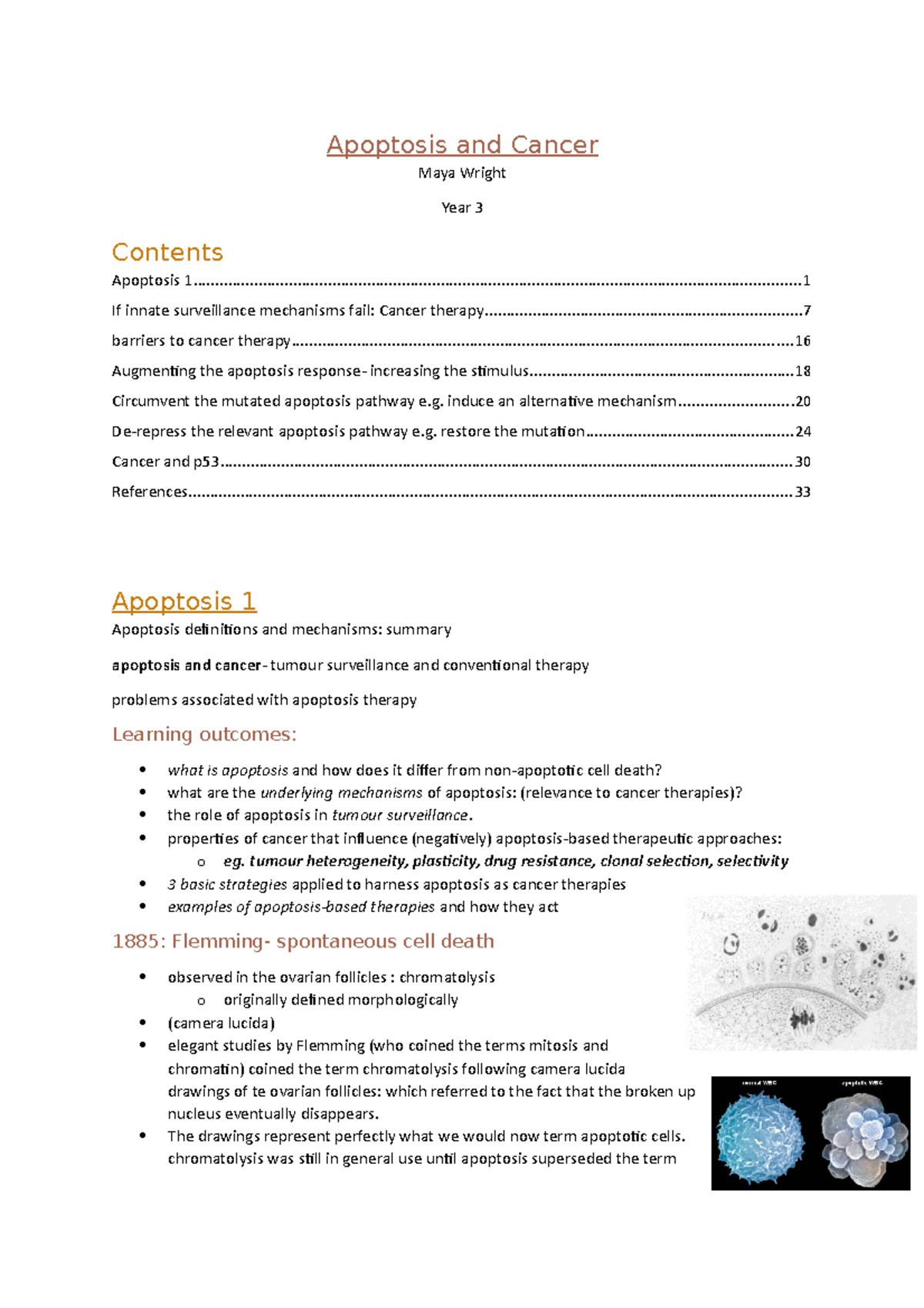 Apoptosis - Lecture notes 10 - 6H4Z1004 - MMU - Studocu