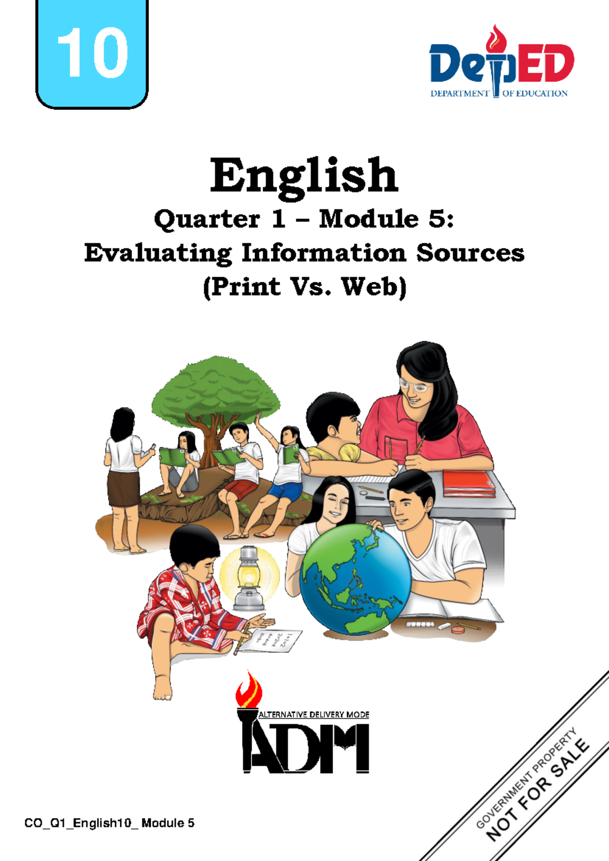 ADM Eng10 Q1 M5 Final Exam: Evaluating Print vs. Web Sources - Studocu