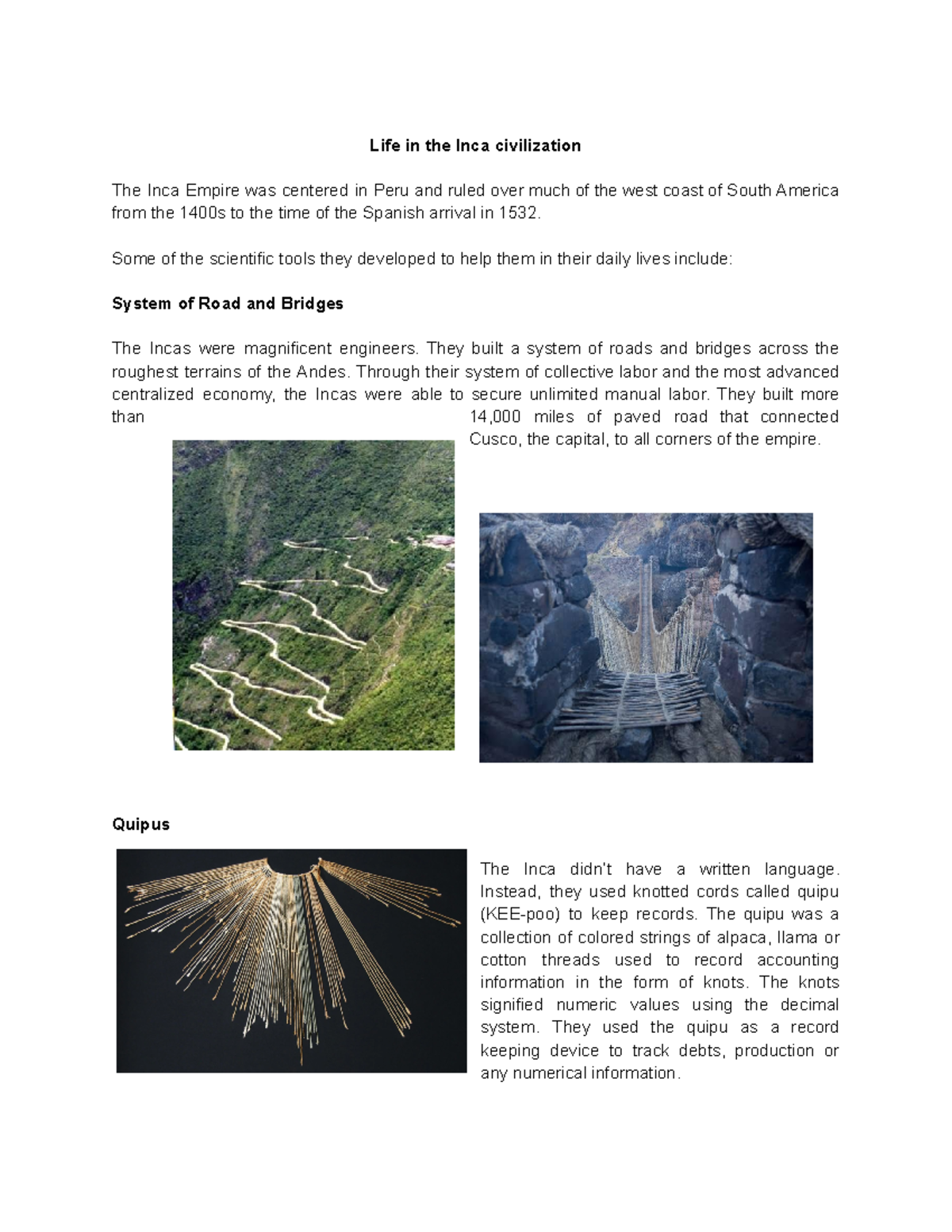 Inca Civilization Insights - STS Study Guide - Studocu