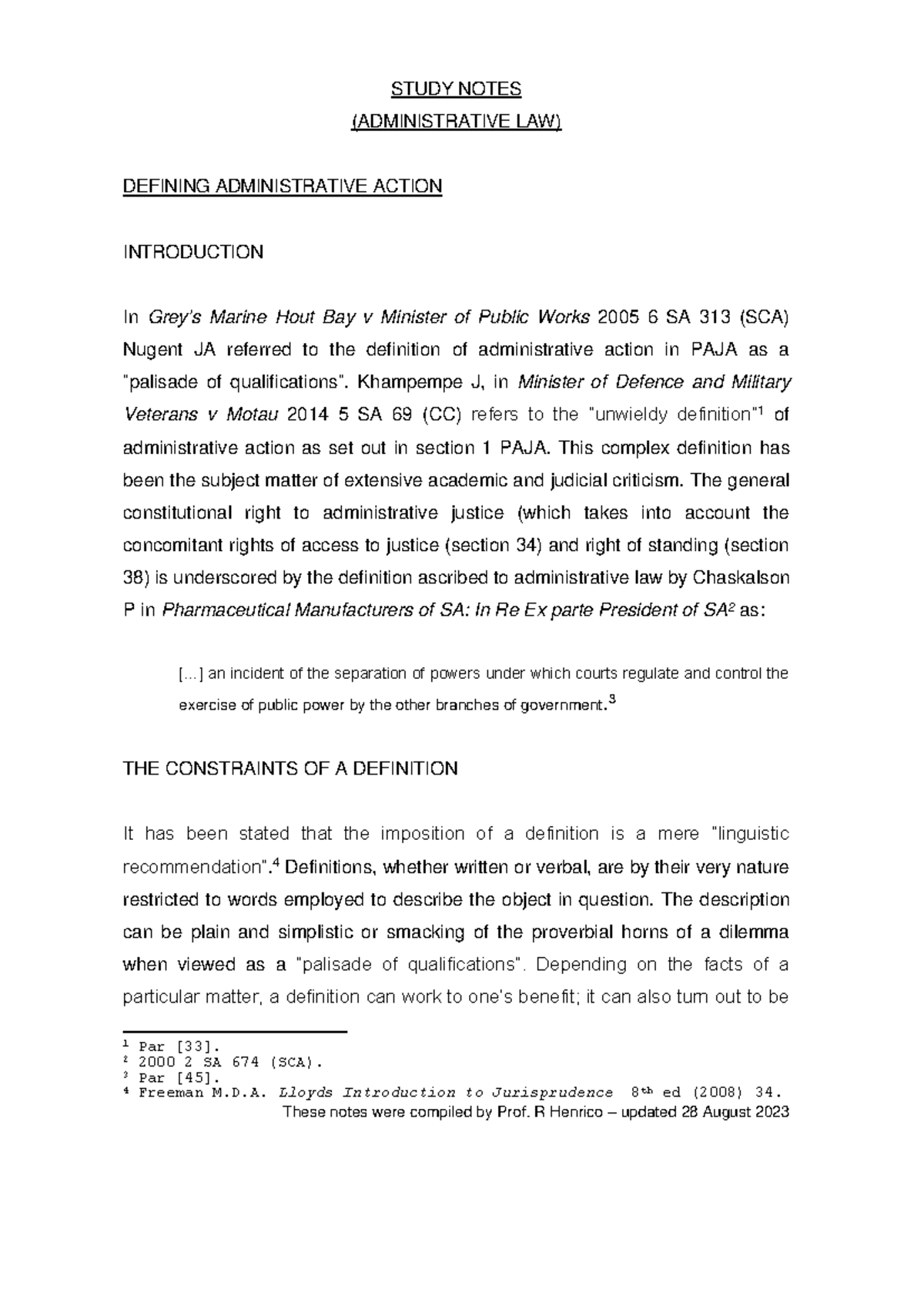 Study Notes Defining Admin Action 28 August 2023 - STUDY NOTES ...