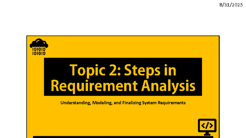IT 112: Steps in Requirement Analysis - Understanding and Finalizing ...