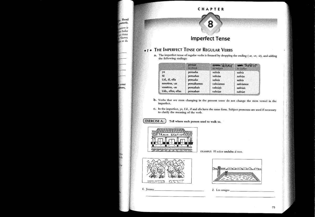8-Imperfect tense-irregular verbs - CHAPTER y. Read preterit. 8 quiere ...