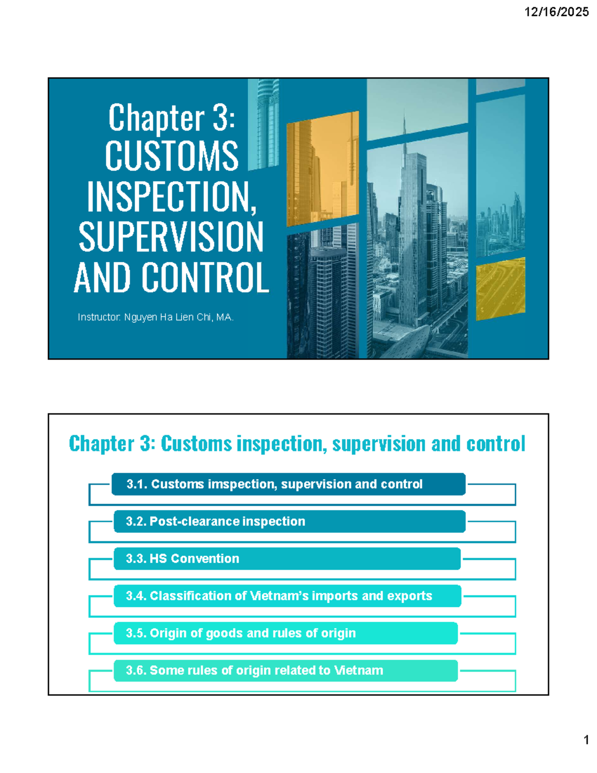 Chapter 3: Customs Inspection, Supervision & Control (Customs Affairs ...