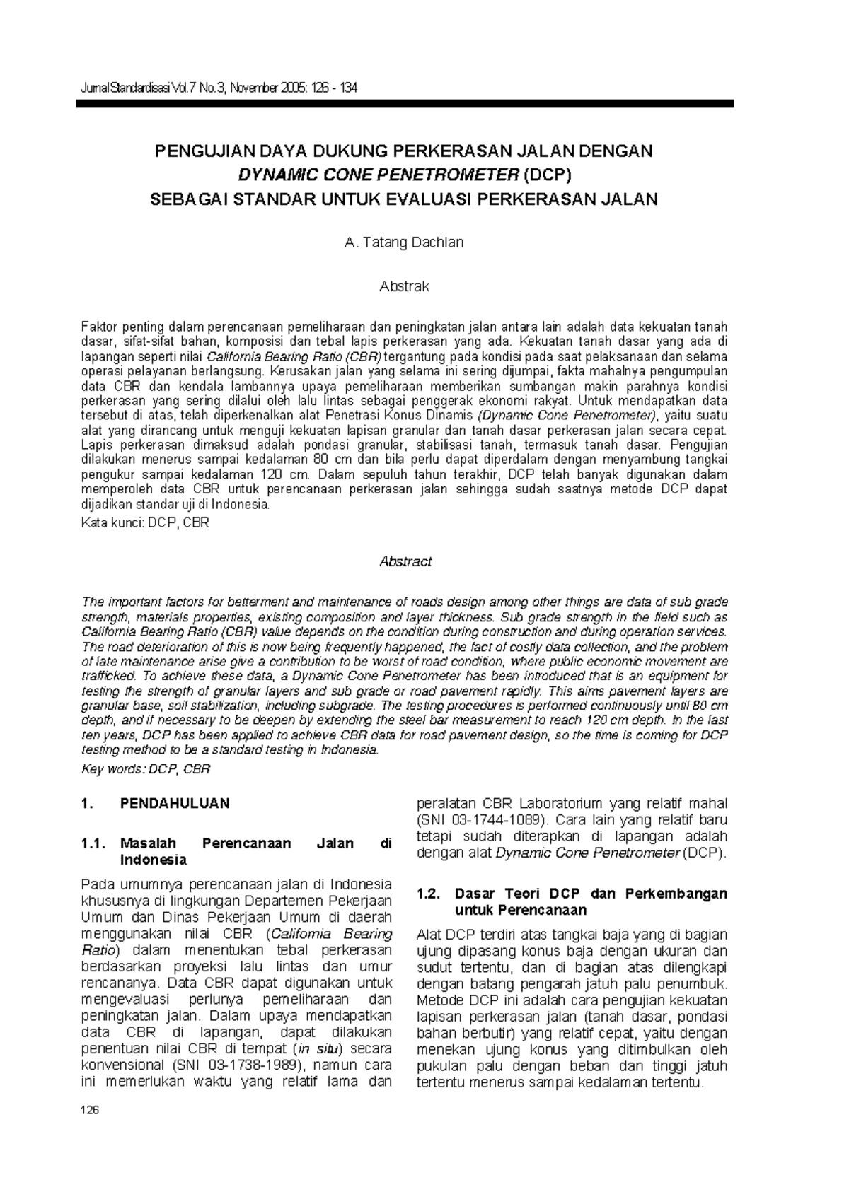 15 1435 1 PB - Evaluasi Daya Dukung Perkerasan Jalan Menggunakan DCP ...