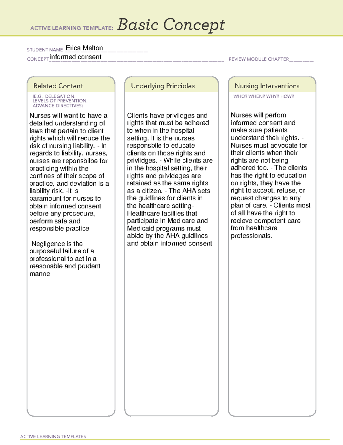 Ati template for ati work - NU-136 - ACTIVE LEARNING TEMPLATES Basic ...