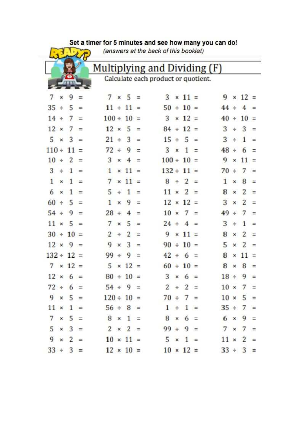 Maths Practice (F): Multiplying, Dividing & Ordering Fractions - Studocu