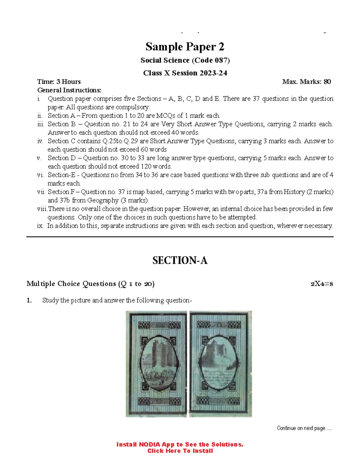 Class 10 social science sample paper 2 (unsolved) - CBSE Social Science ...