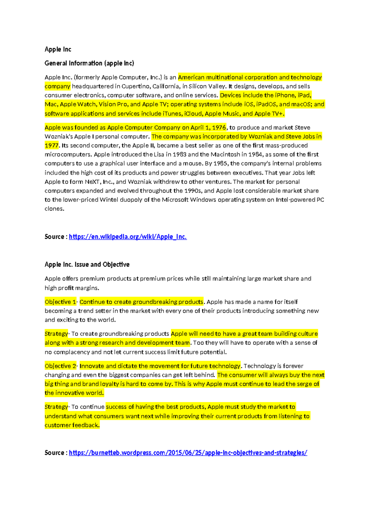 Apple Inc: Overview, Objectives, Philosophy, and Brand Identity - Studocu