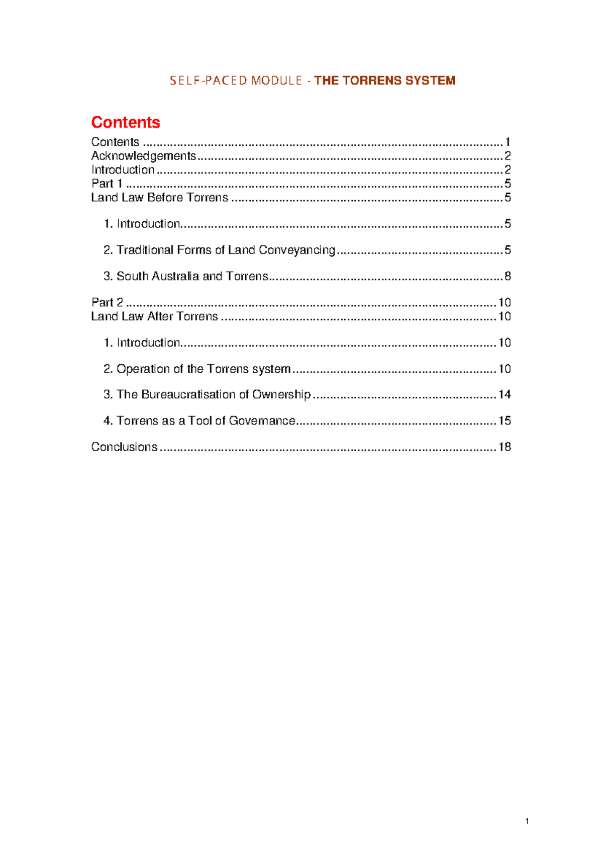 3015LAW - Property 2 - Module on the Torrens System Basics - Studocu