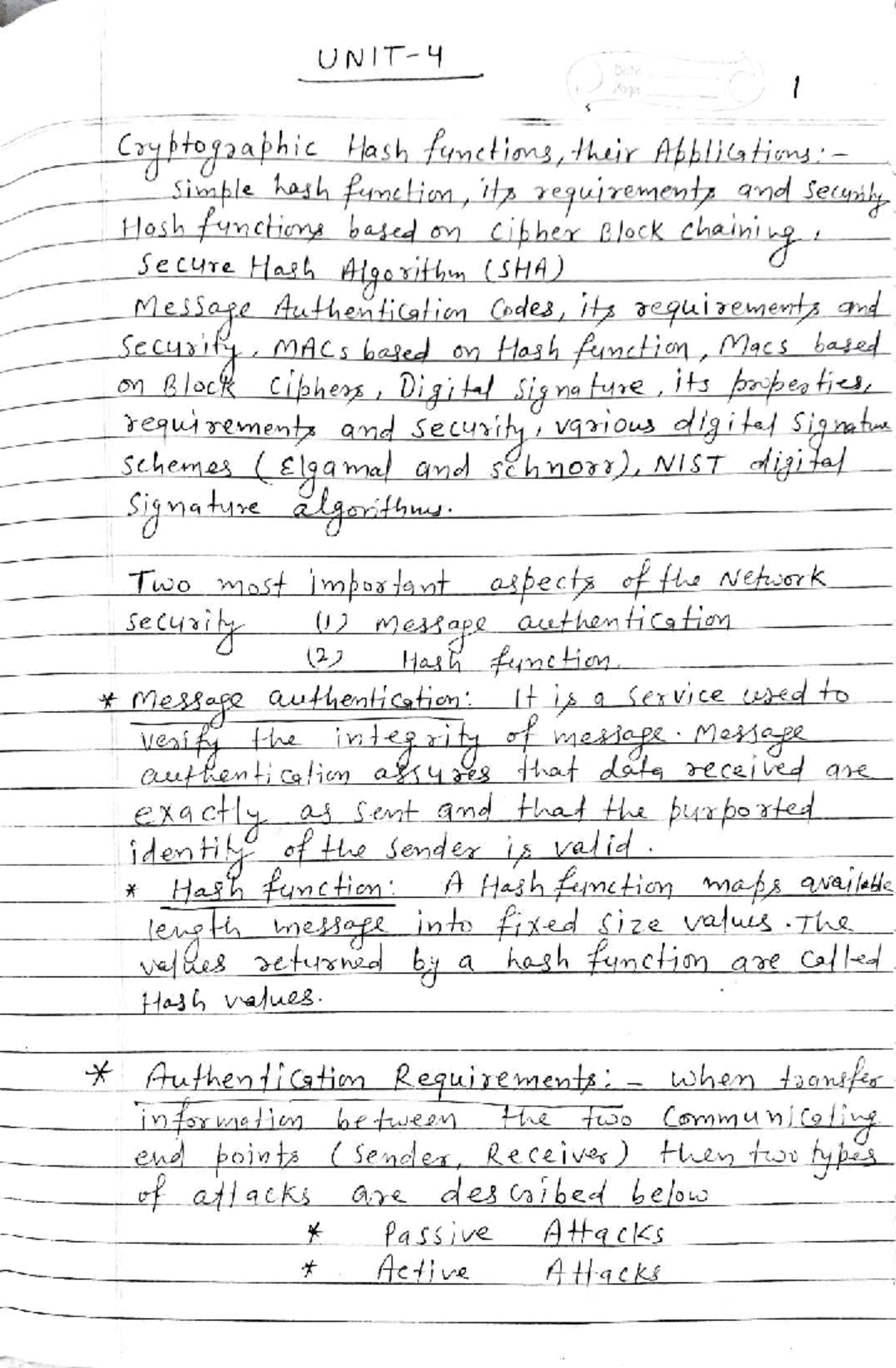 ISS Unit 4 Notes: Cryptographic Functions and Security Mechanisms - Studocu