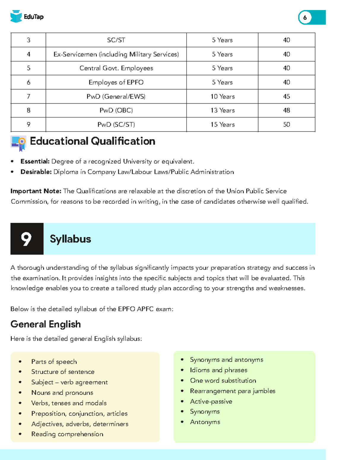 EPFO APFC Exam Syllabus Overview and Preparation Guide - Studocu