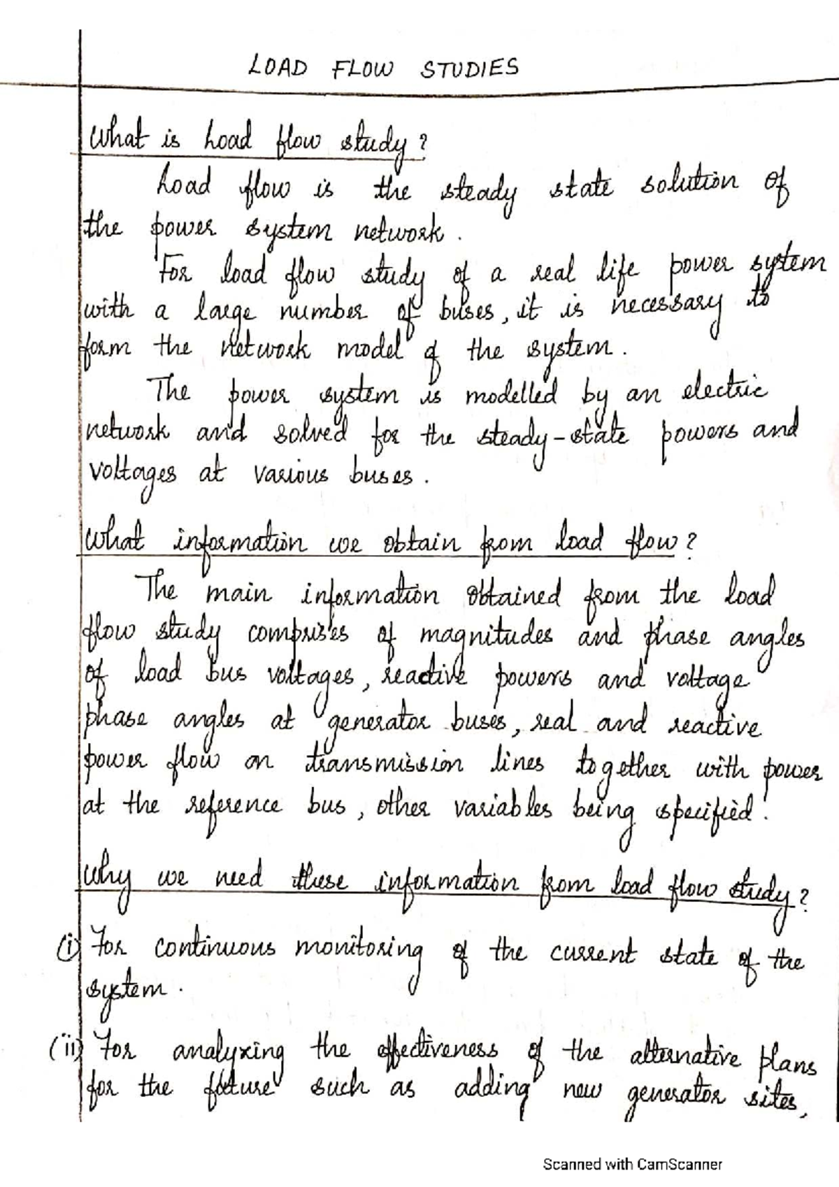 LOAD FLOW STUDIES: Understanding Power System Analysis (PSA 2) - Studocu