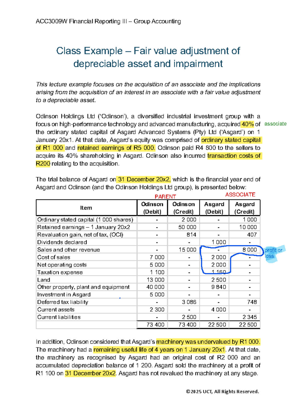 ACC3009W Financial Reporting Group Accounting Lecture: Fair Value ...