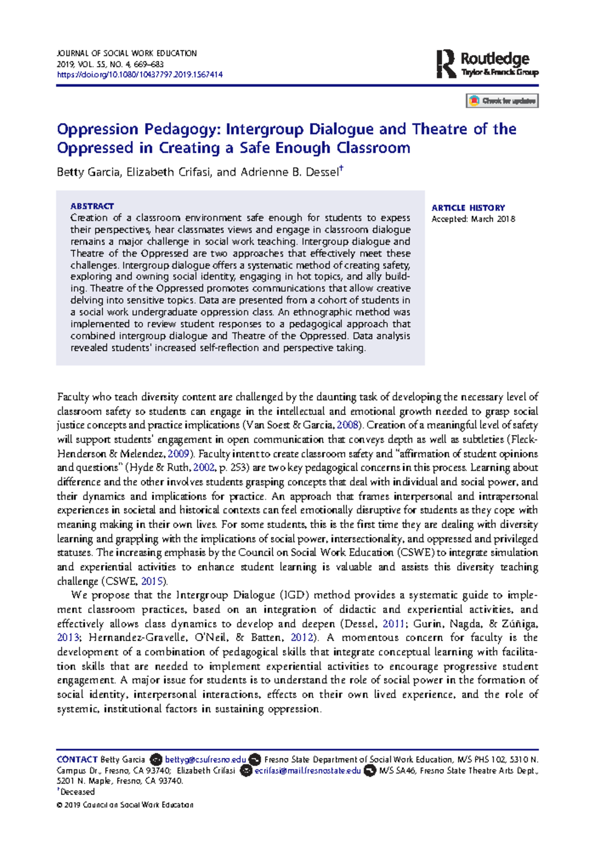 Oppression Pedagogy-Intergroup Dialogue and Theatre of the Oppressed in ...