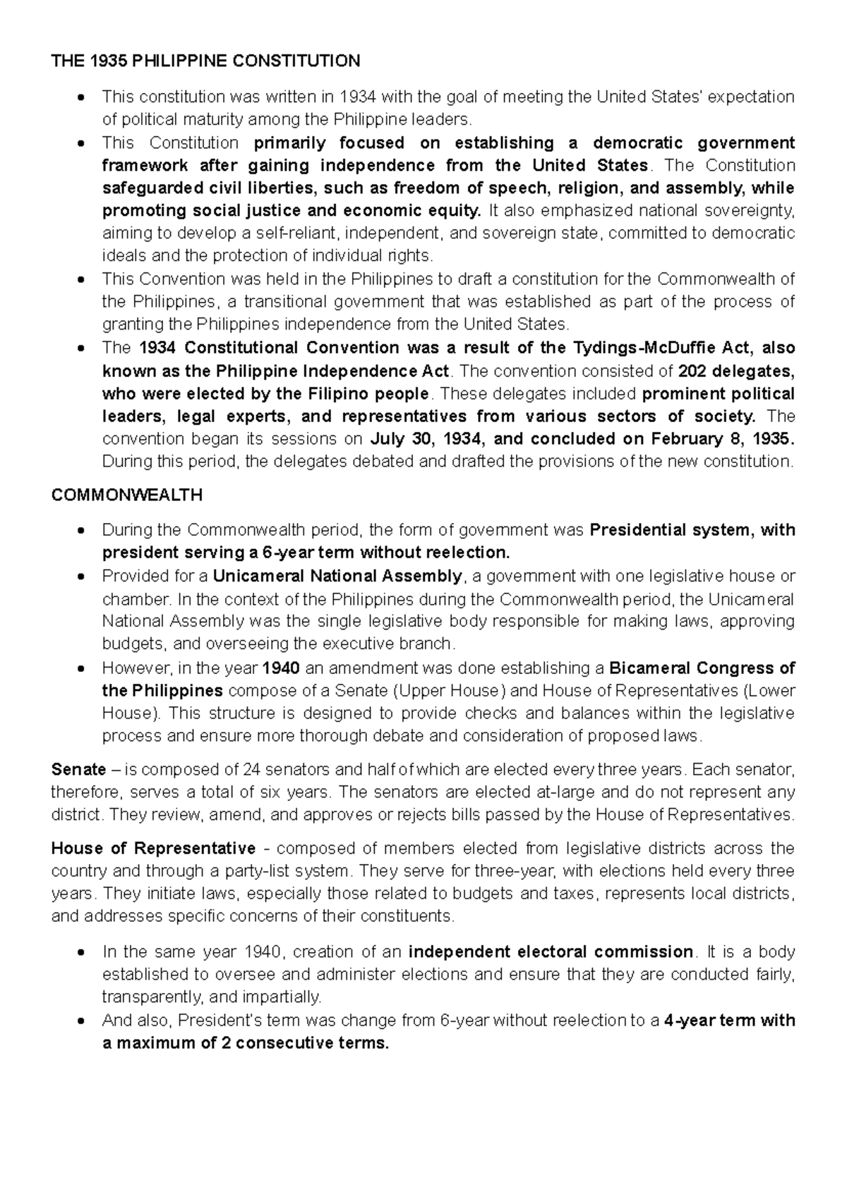 THE 1935 PHILIPPINE CONSTITUTION: A Historical Overview and Amendments ...