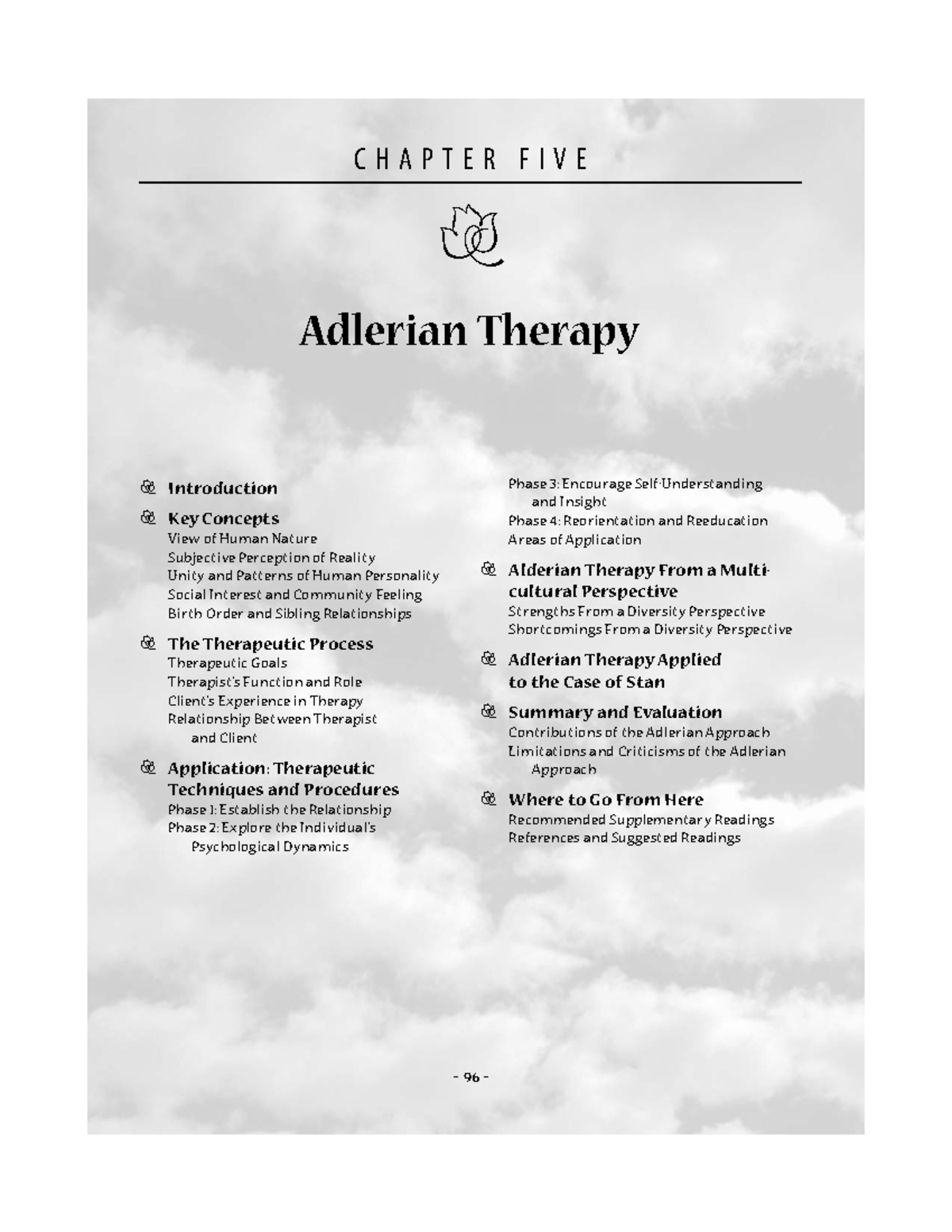 Corey Adlerian Therapy - 96 – C H A P T E R F I V E k Introduction k ...