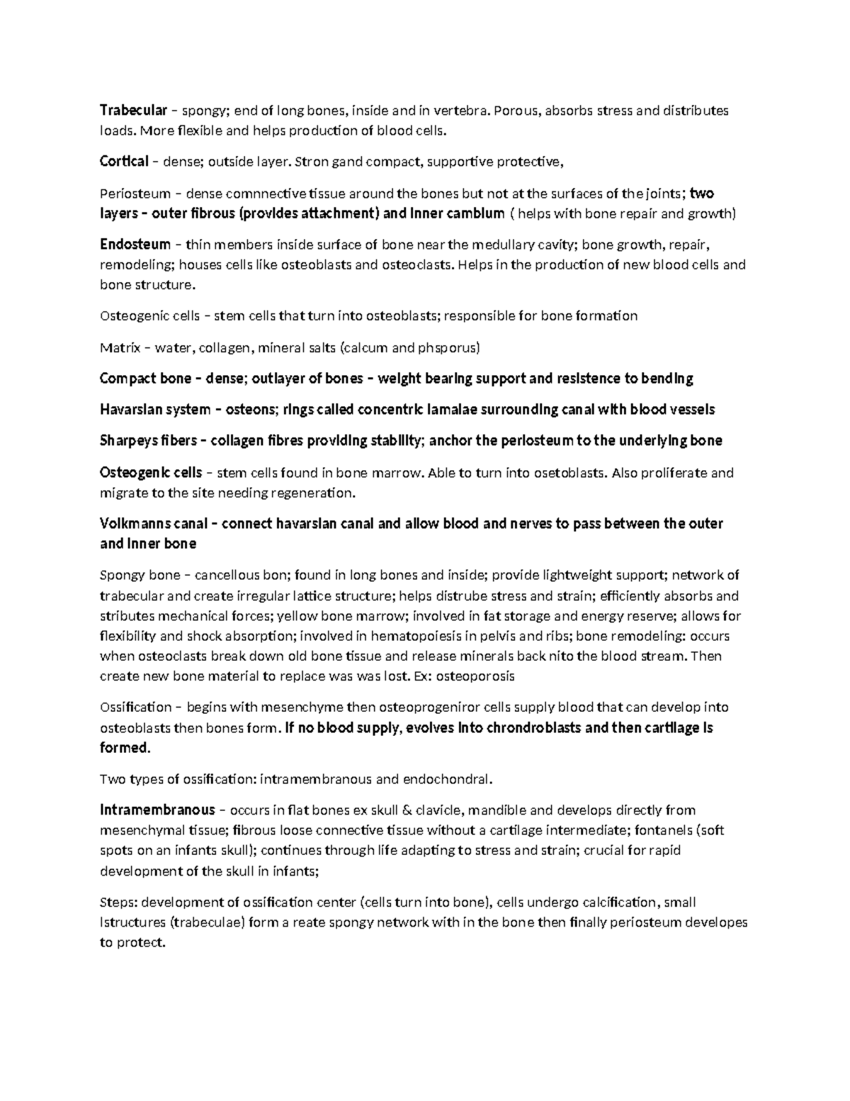 Bone Tissues Descriptions: Structure, Function, and Ossification ...