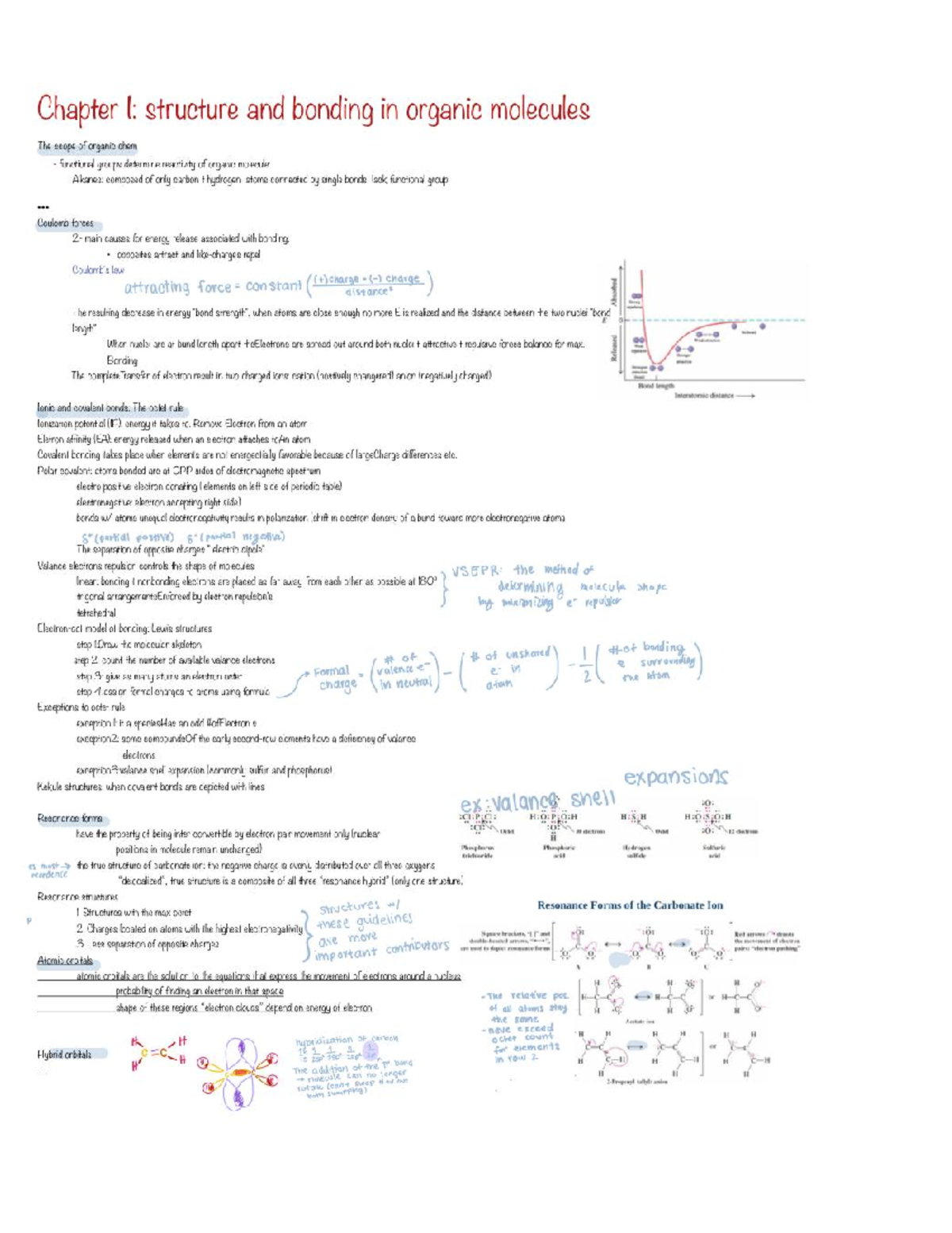 OChem CH1: Structure, Bonding, and Molecular Shapes in Organic ...